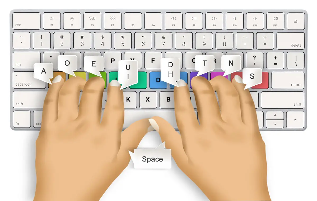 Dvorak Touch Typing Lesson Typing Training Exercise 1