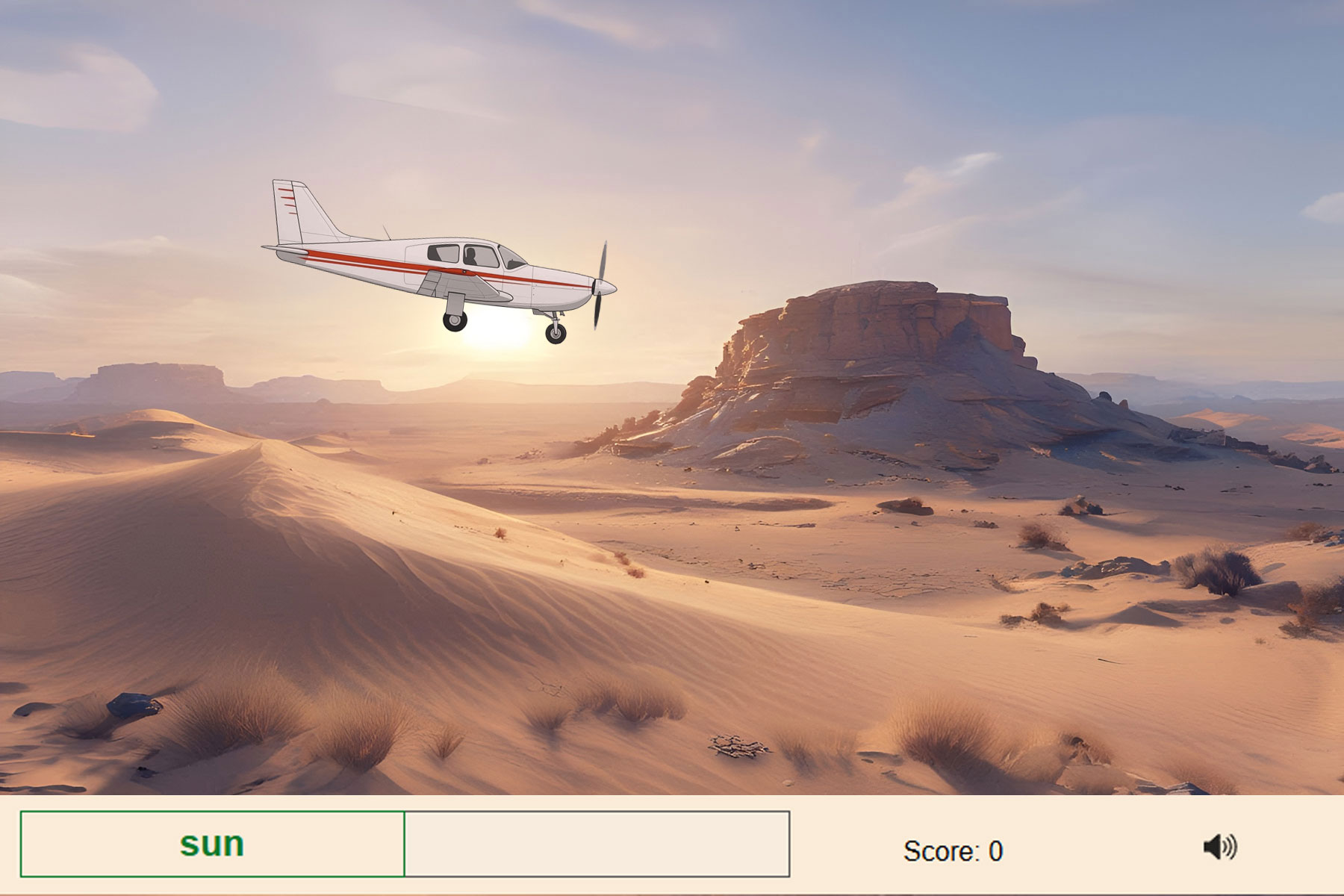 Fly Typing Plane - An engaging kids typing game