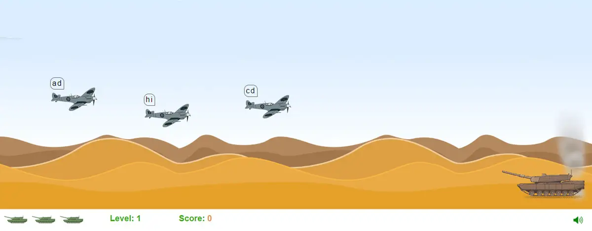 Kamikaze Typing Game - typing attack game